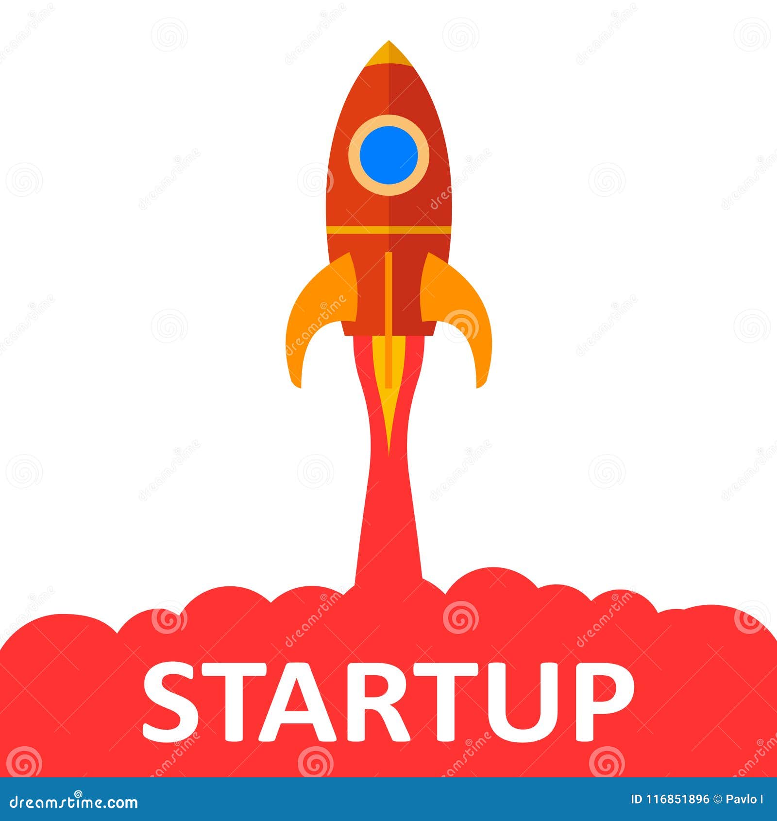 Startup, Rocket Concept - Vector Stock Vector - Illustration of isolated, rocket: 116851896