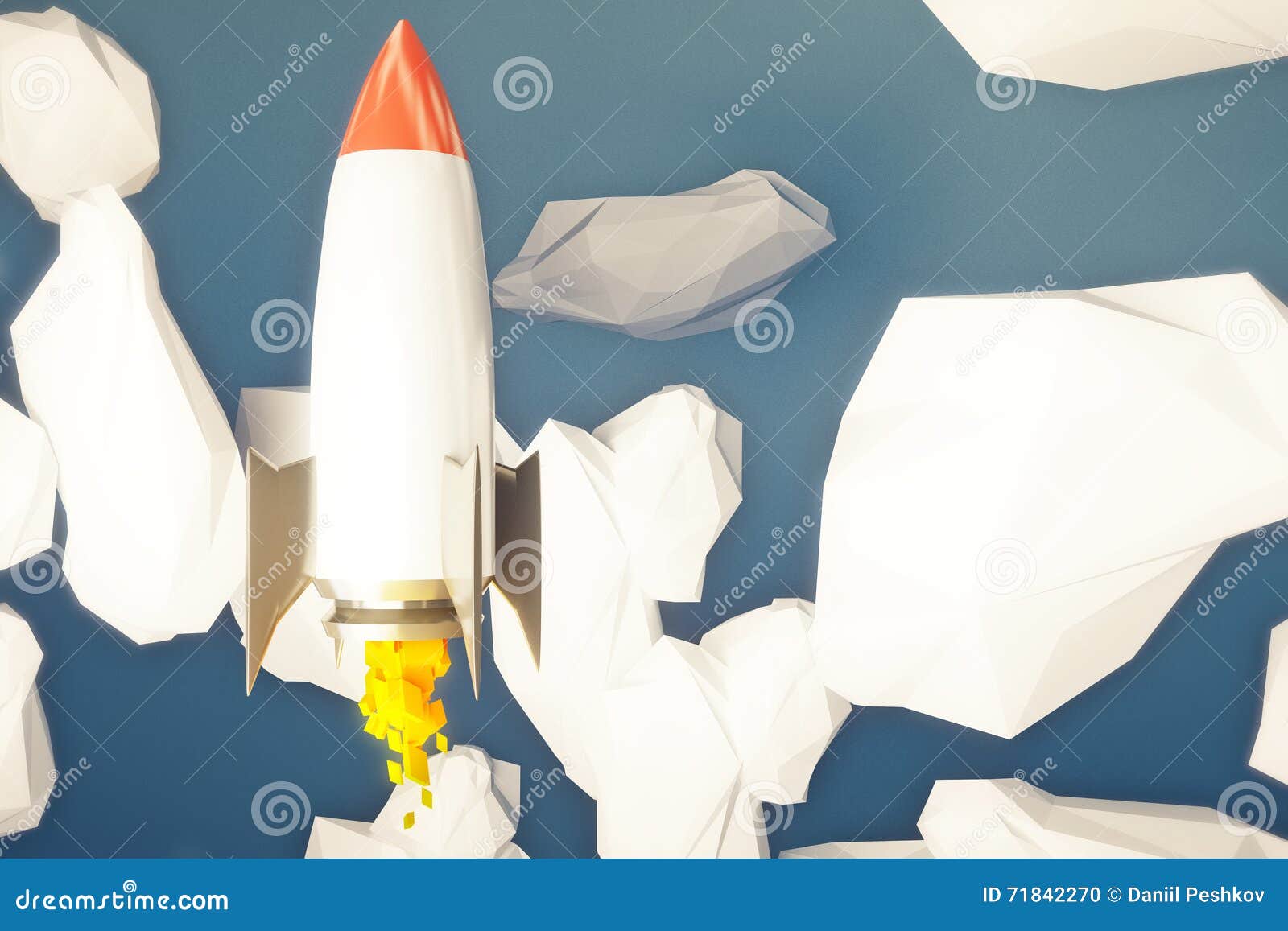 Startup rocket going up stock illustration. Illustration of discovery ...