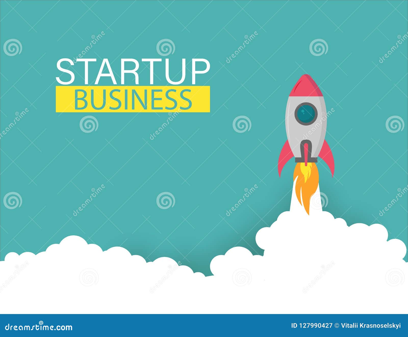 Startup Rocket Up Business Project, Vector Illustration Stock Vector ...