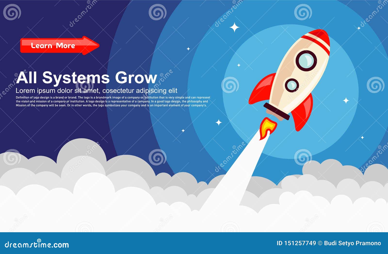 Startup Simple Rocket Web Design, Responsive Web Design Flat Vector ...