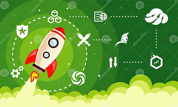 Startup Simple Rocket Web Design, Responsive Web Design Flat Vector, Design Technology Template ...