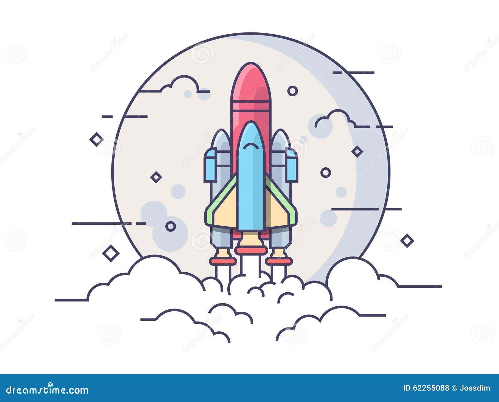 Startup space rocket stock vector. Illustration of future - 62255088