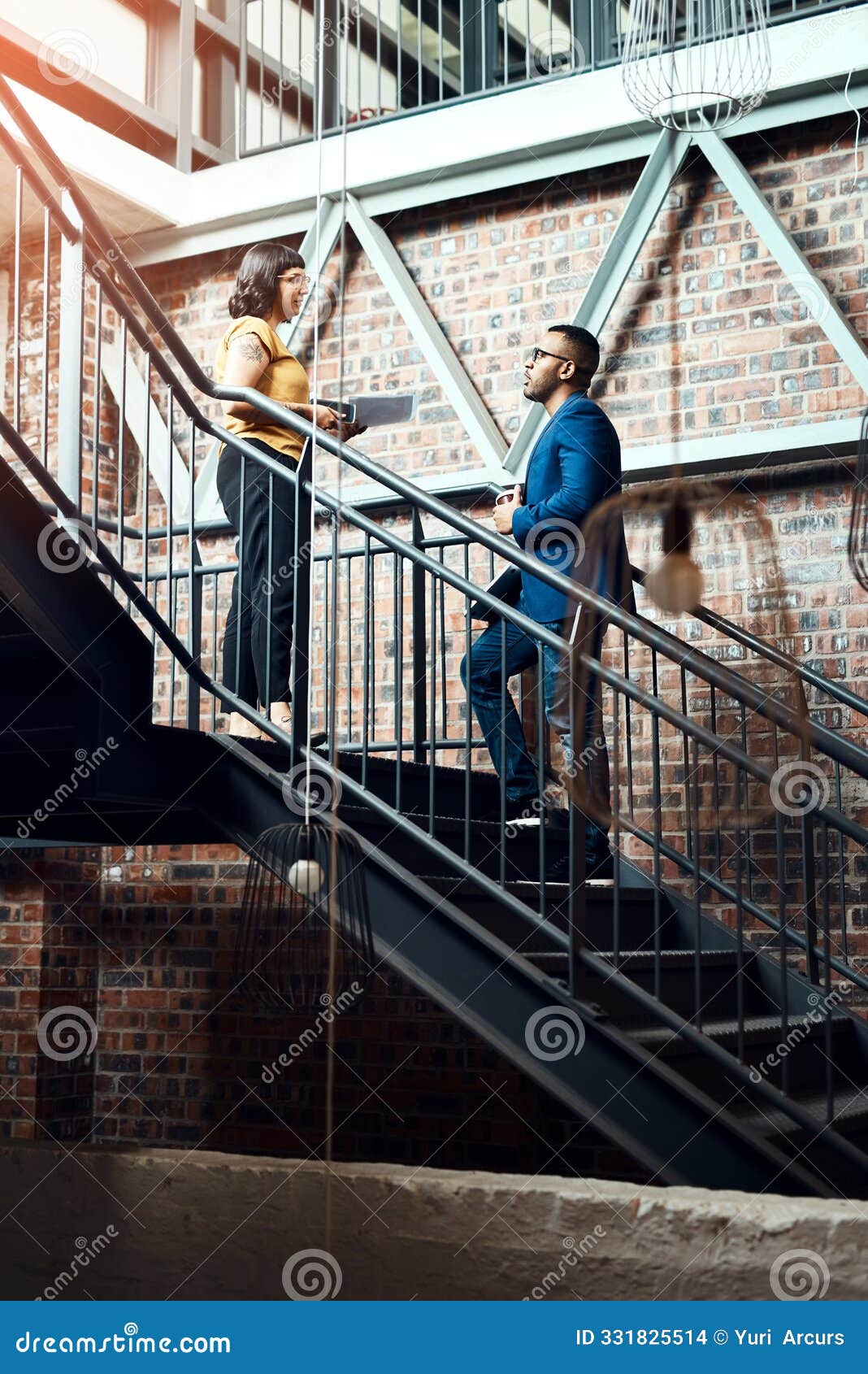 Startup, Steps or Designers in Discussion in Office for Creative ...