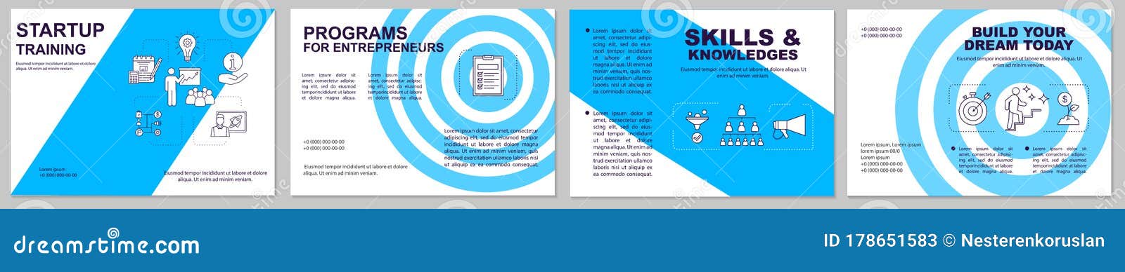 Startup Training Brochure Template Layout Stock Vector - Illustration ...