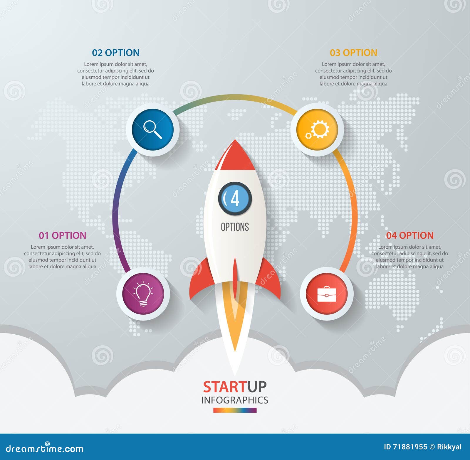 Startup Vector Infographic. Rocket Launch. Presentation Slide Template ...