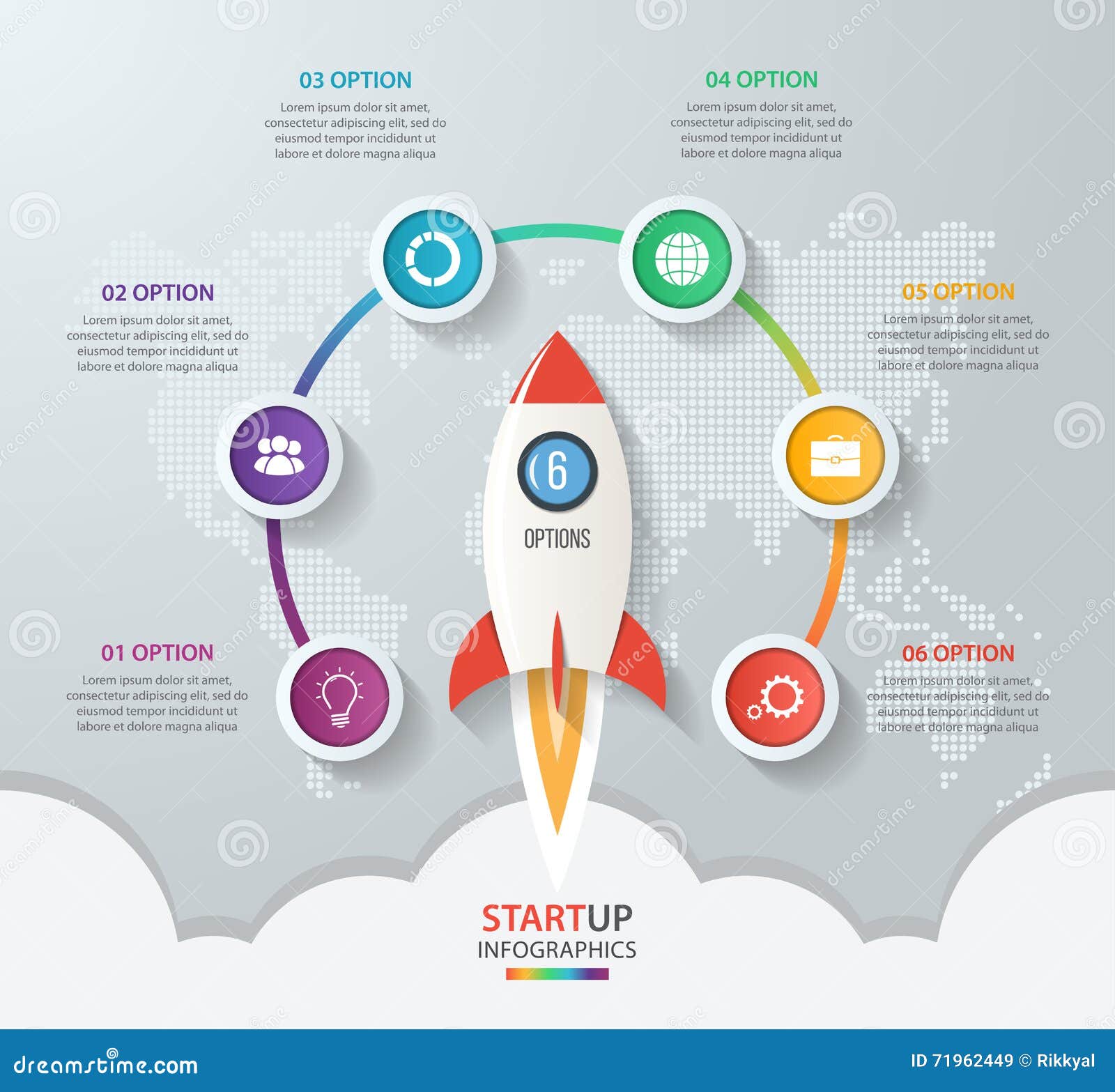 Startup Vector Infographic. Rocket Launch. Presentation Slide Template ...