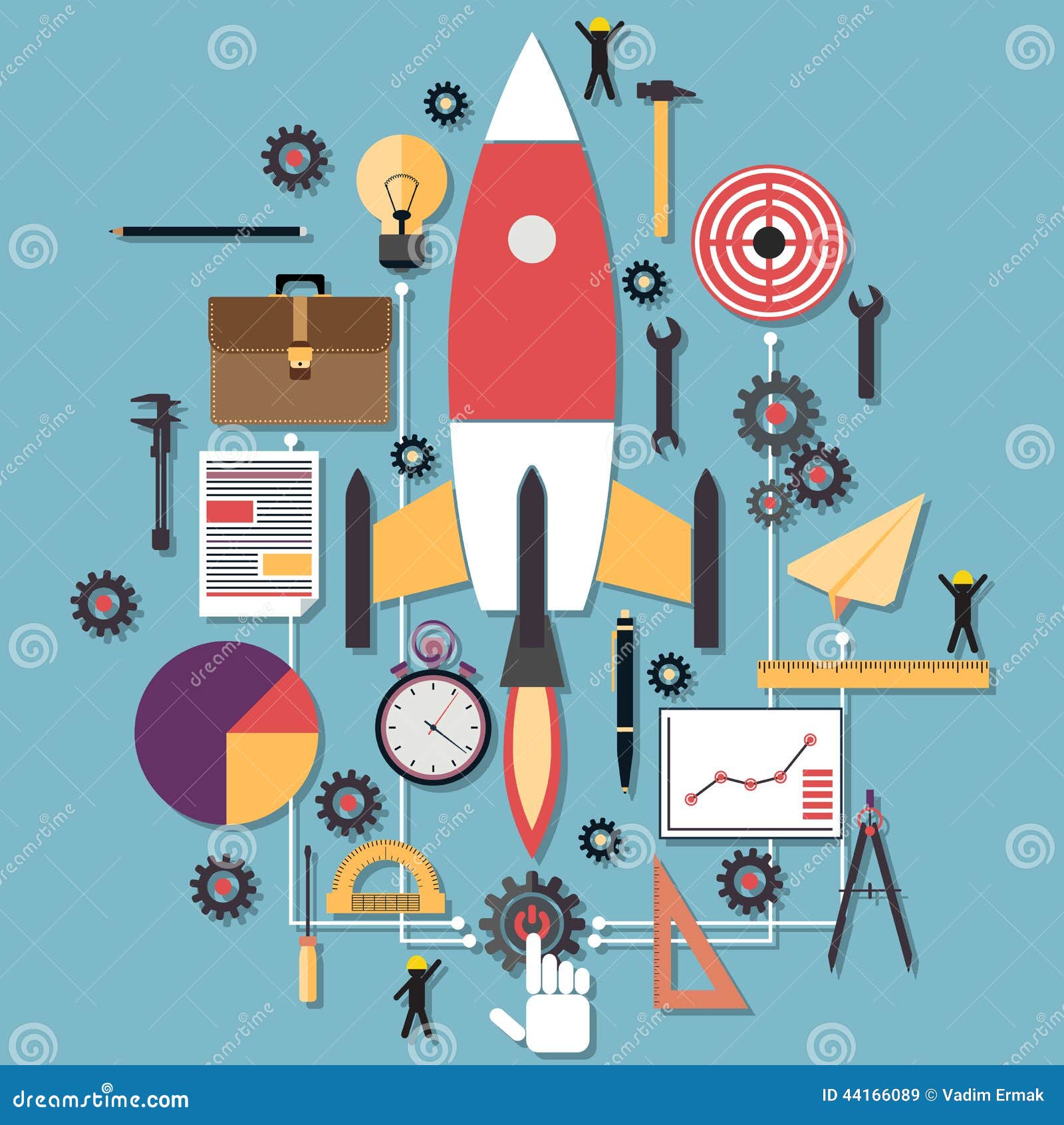 Startup vector concept stock vector. Illustration of plan - 44166089