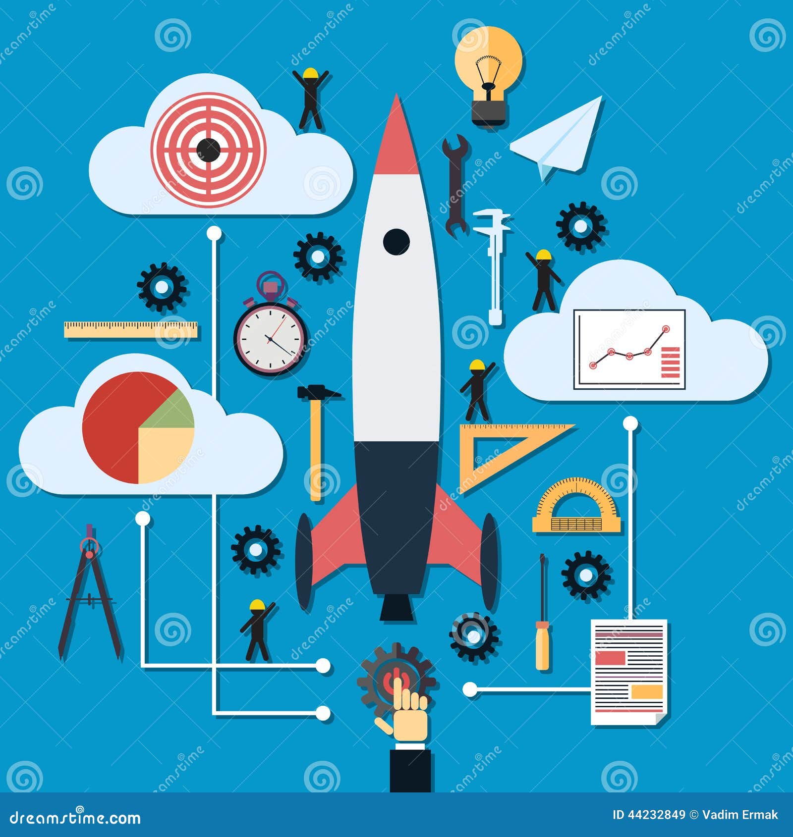 Startup vector concept stock vector. Illustration of icon - 44232849