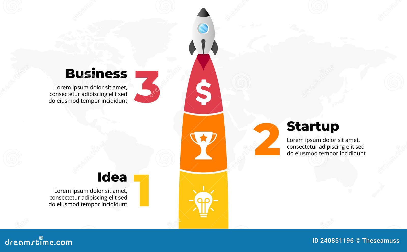 Startup Vector Infographic. Rocket Launch. Presentation Slide Template ...