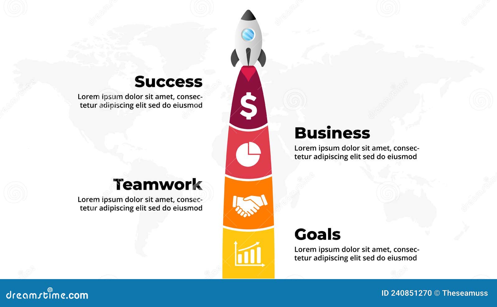 Startup Vector Infographic. Rocket Launch. Presentation Slide Template ...