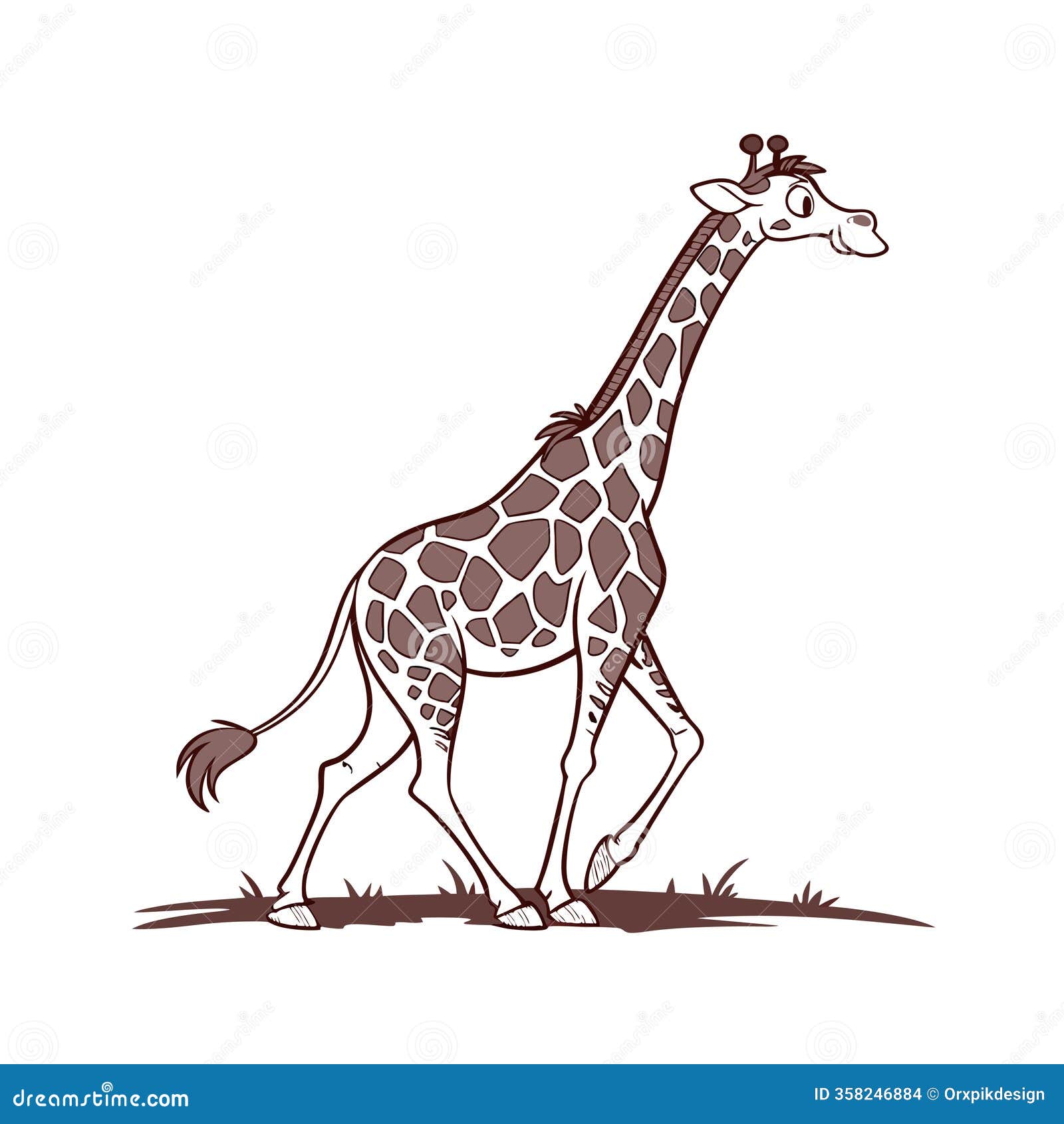 Starving Giraffe Drawing stock illustration. Illustration of starving ...