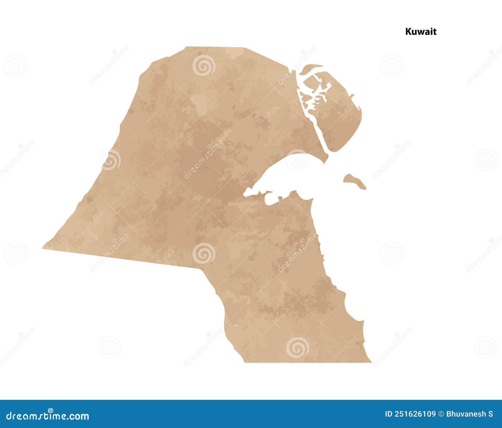 Stary Papier Teksturowany Mapa Kuwait Country Wector Ilustracja Wektor ...