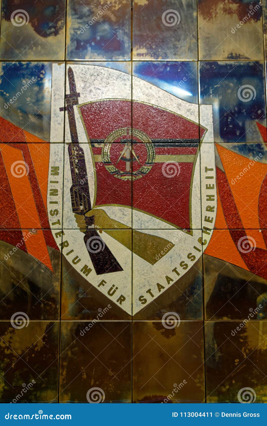 Stasi Emblem on the Wall in Stasi Museum. Editorial Photo - Image of ...