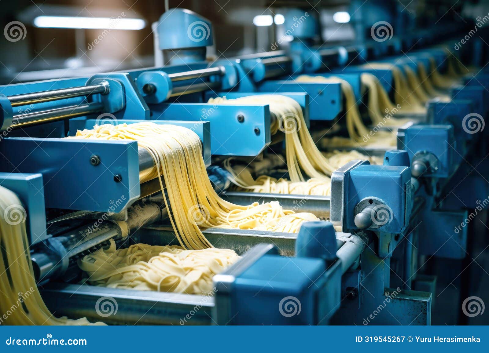 A State-of-the-art Machine in a Bustling Pasta Factory is in Action ...