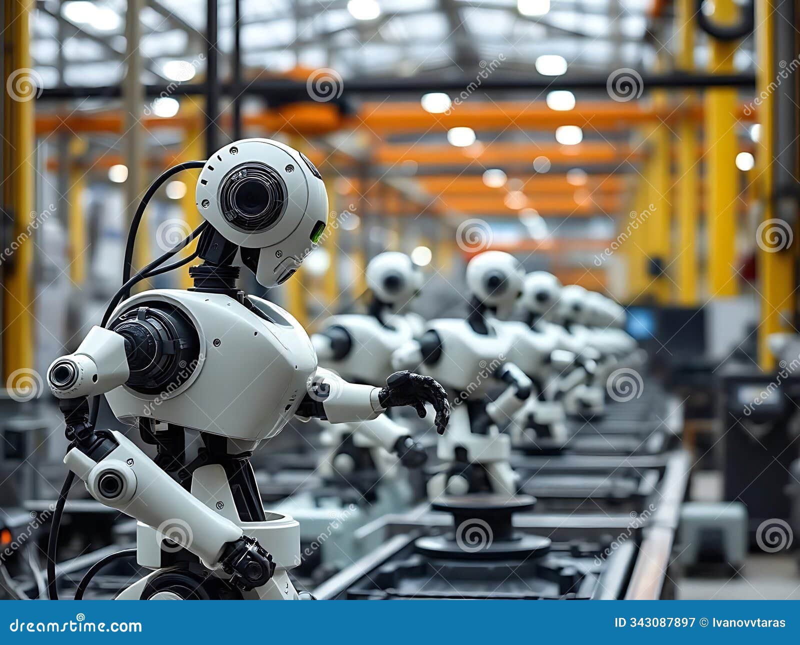 State-of-the-Art Manufacturing Robots in High-Tech Production Facility ...