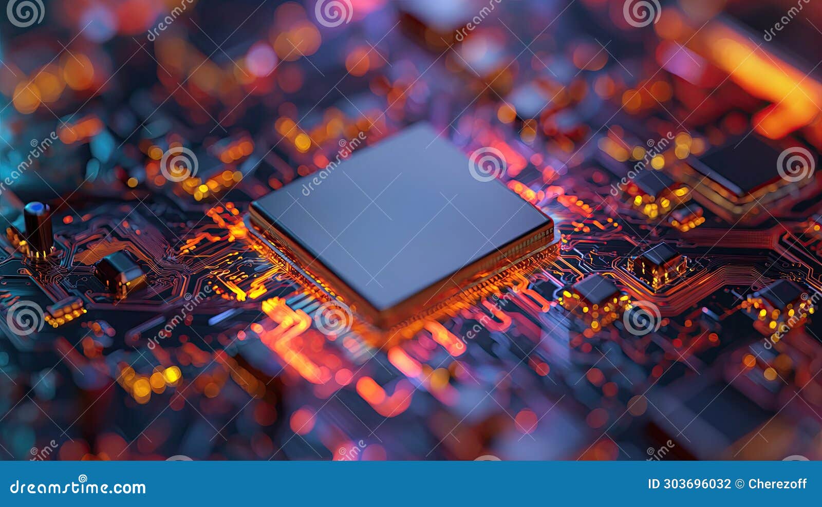State-of-the-art Microchip on Board Stock Photo - Image of graphic ...