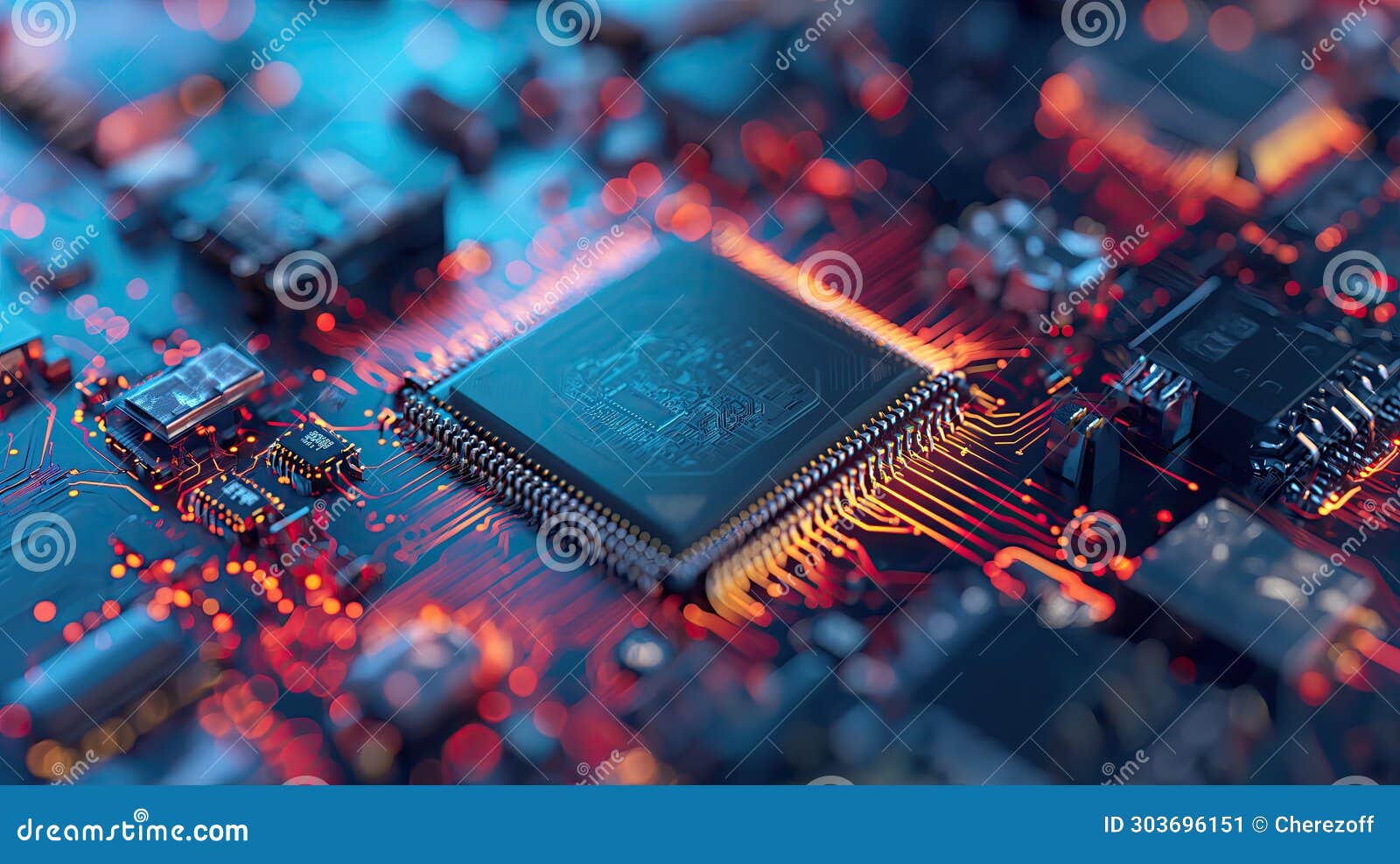 State-of-the-art Microchip on Board Stock Image - Image of chip ...