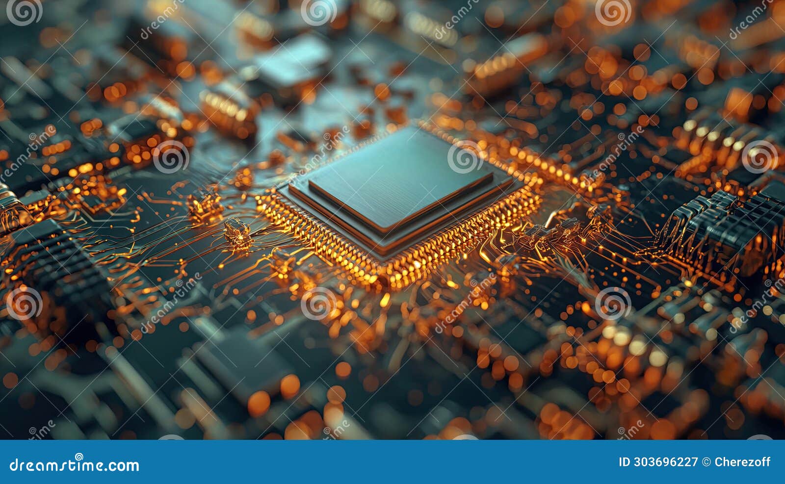 State-of-the-art Microchip on Board Stock Image - Image of microchip ...