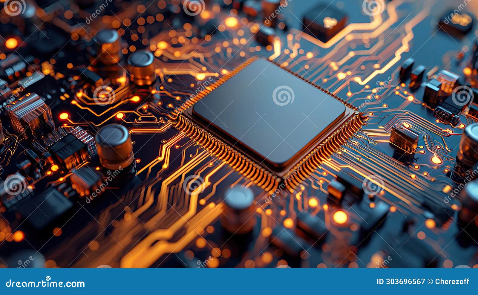 State-of-the-art Microchip on Board Stock Image - Image of modern, high ...