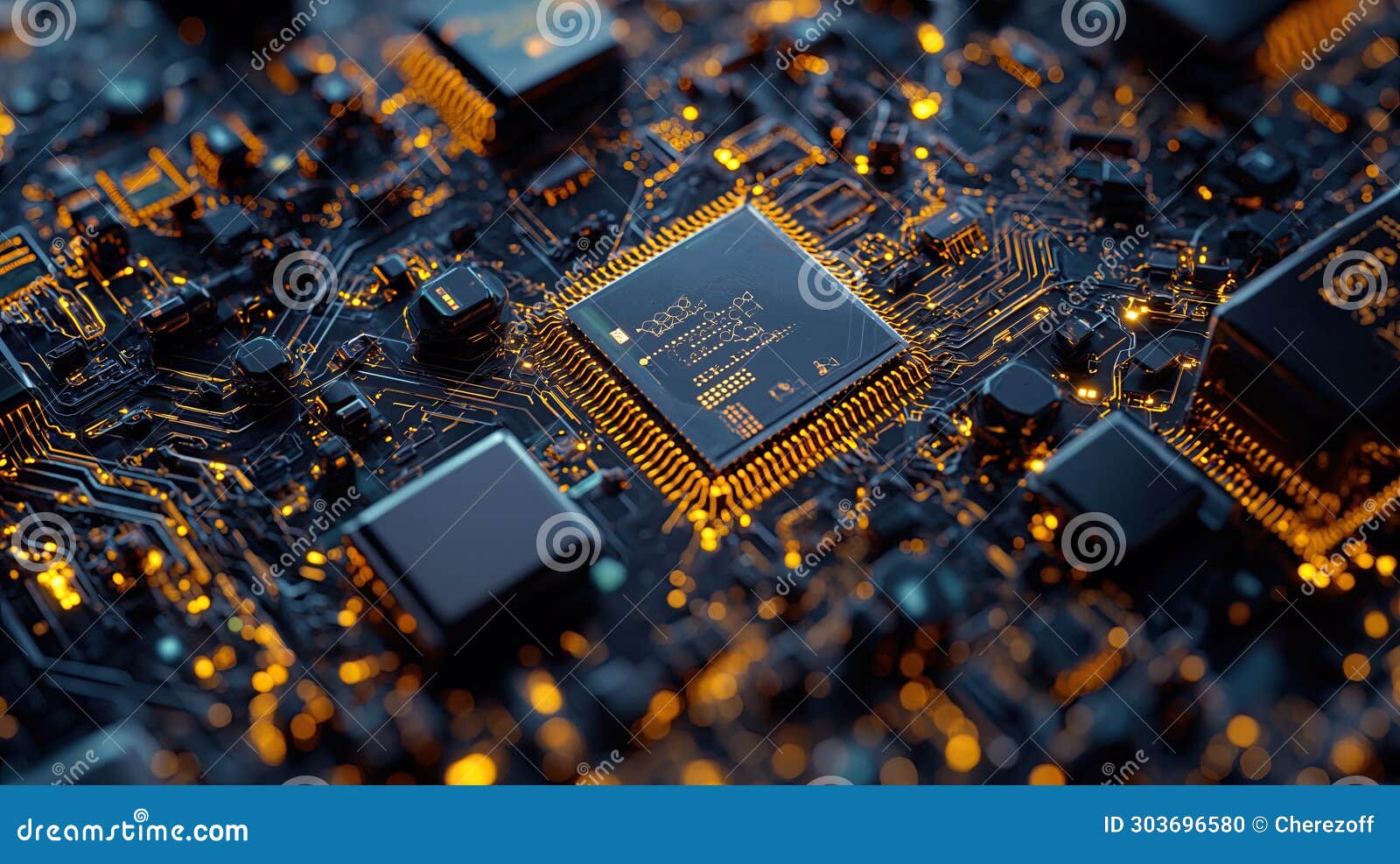 State-of-the-art Microchip on Board Stock Photo - Image of electronics ...