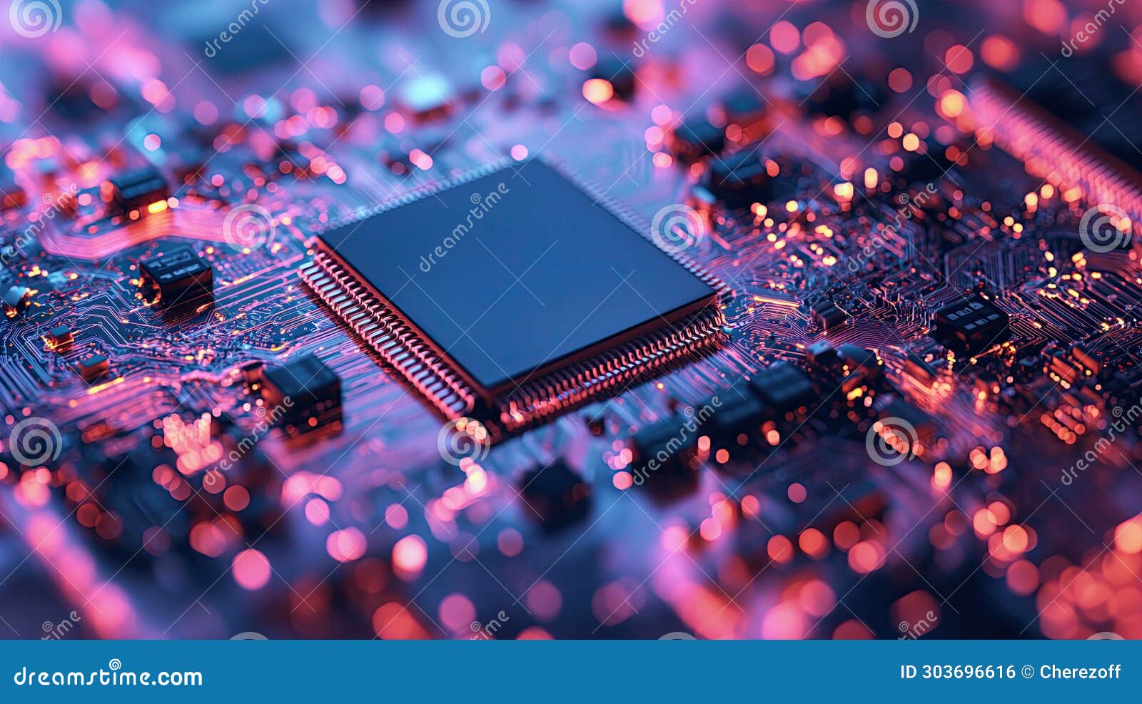 State-of-the-art Microchip on Board Stock Photo - Image of graphic ...
