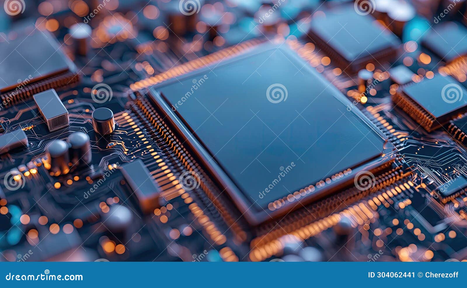 State-of-the-art Microchip on Board Stock Image - Image of microchip ...