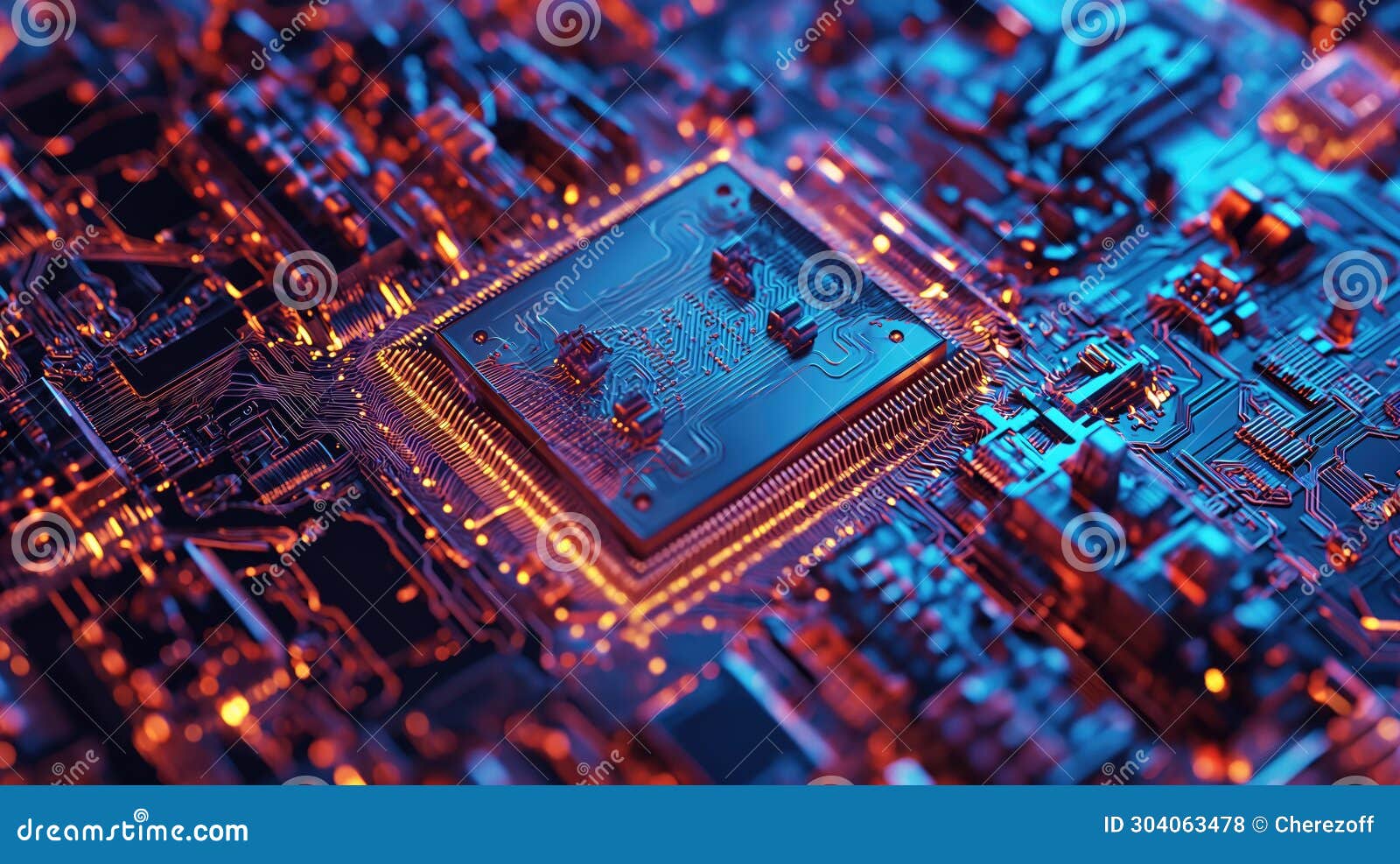 State-of-the-art Microchip on Board Stock Photo - Image of abstract ...