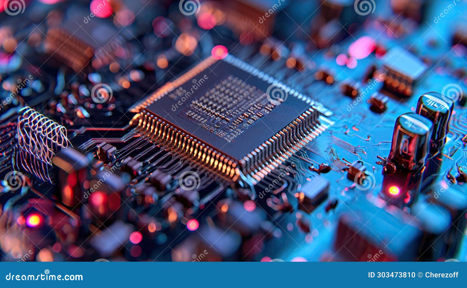 State-of-the-art Microchip on Board Stock Photo - Image of abstract ...