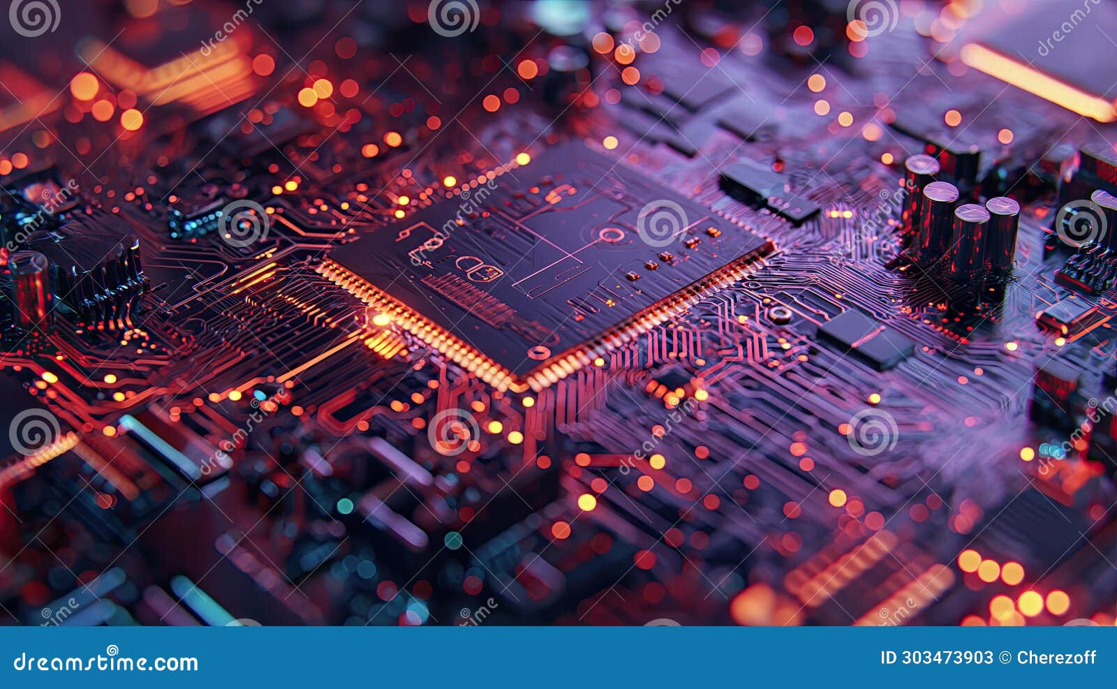 State-of-the-art Microchip on Board Stock Image - Image of graphic ...