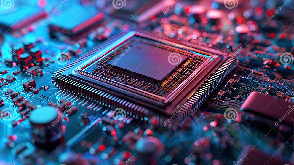 State-of-the-art Microchip on Board Stock Photo - Image of graphic ...