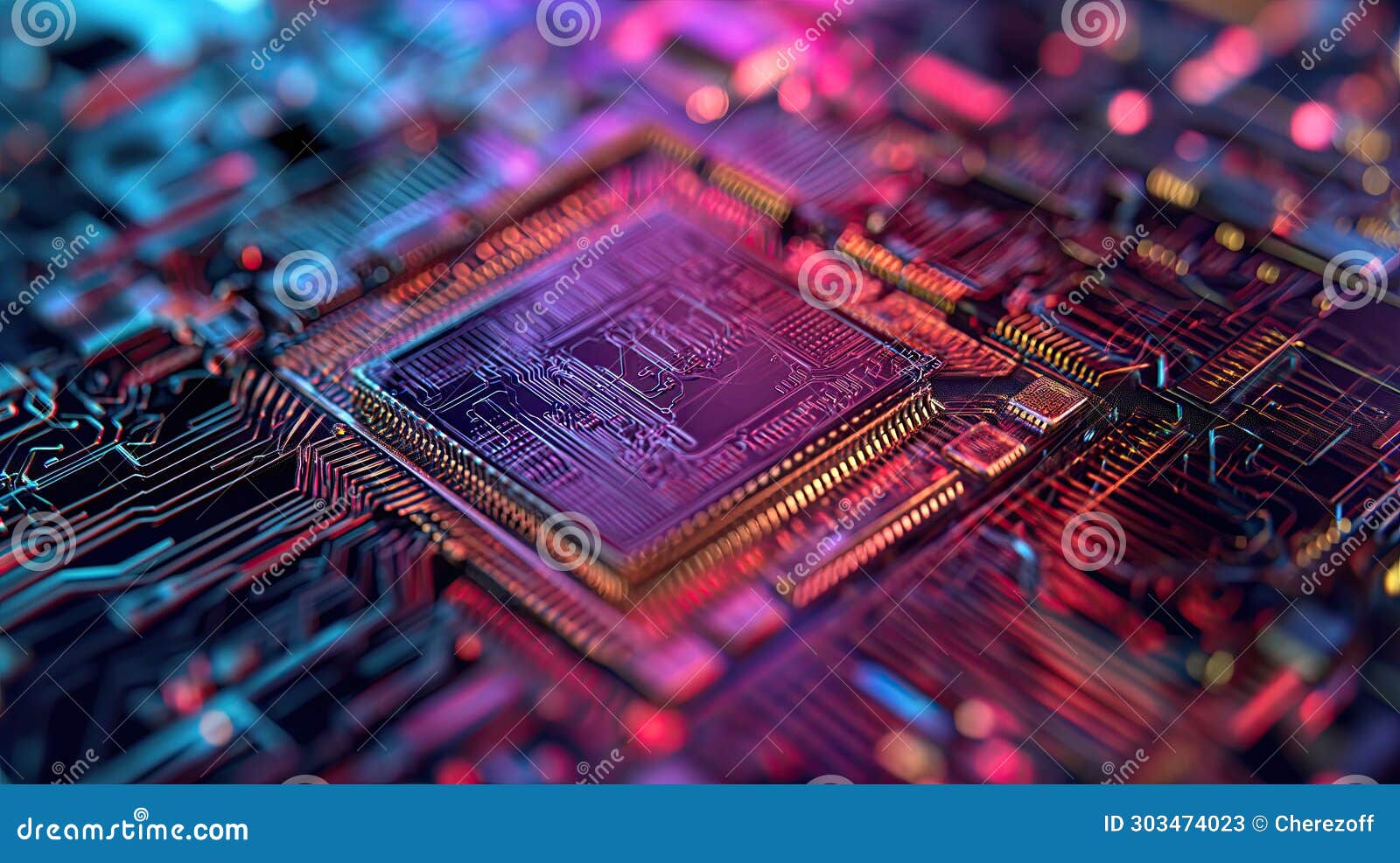 State-of-the-art Microchip on Board Stock Image - Image of supply ...