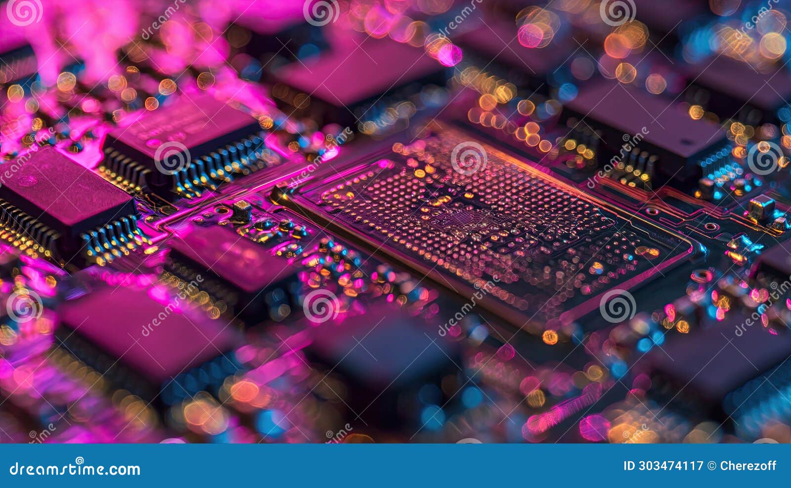 State-of-the-art Microchip on Board Stock Image - Image of motherboard ...