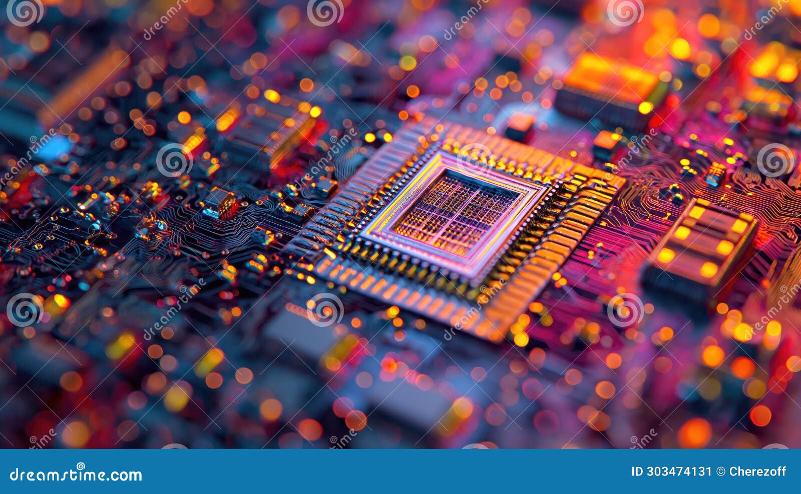 State-of-the-art Microchip on Board Stock Image - Image of shape, board ...