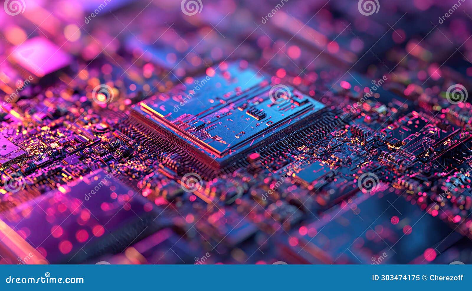 State-of-the-art Microchip on Board Stock Image - Image of electronic ...