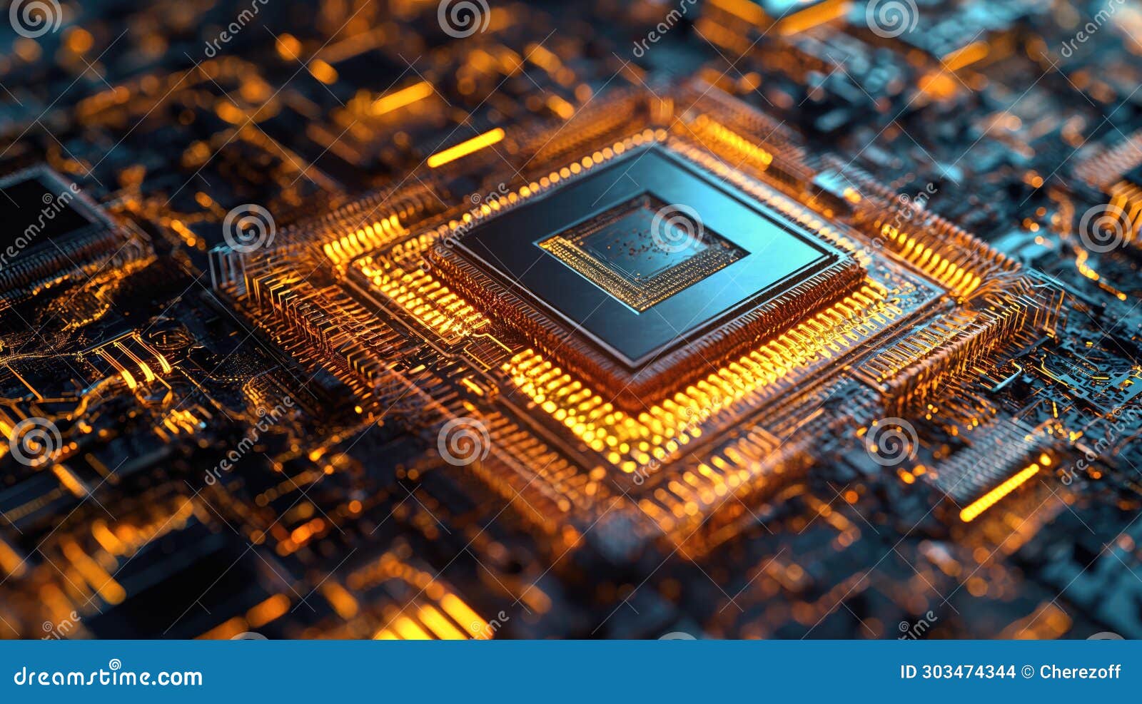 State-of-the-art Microchip on Board Stock Photo - Image of shape ...