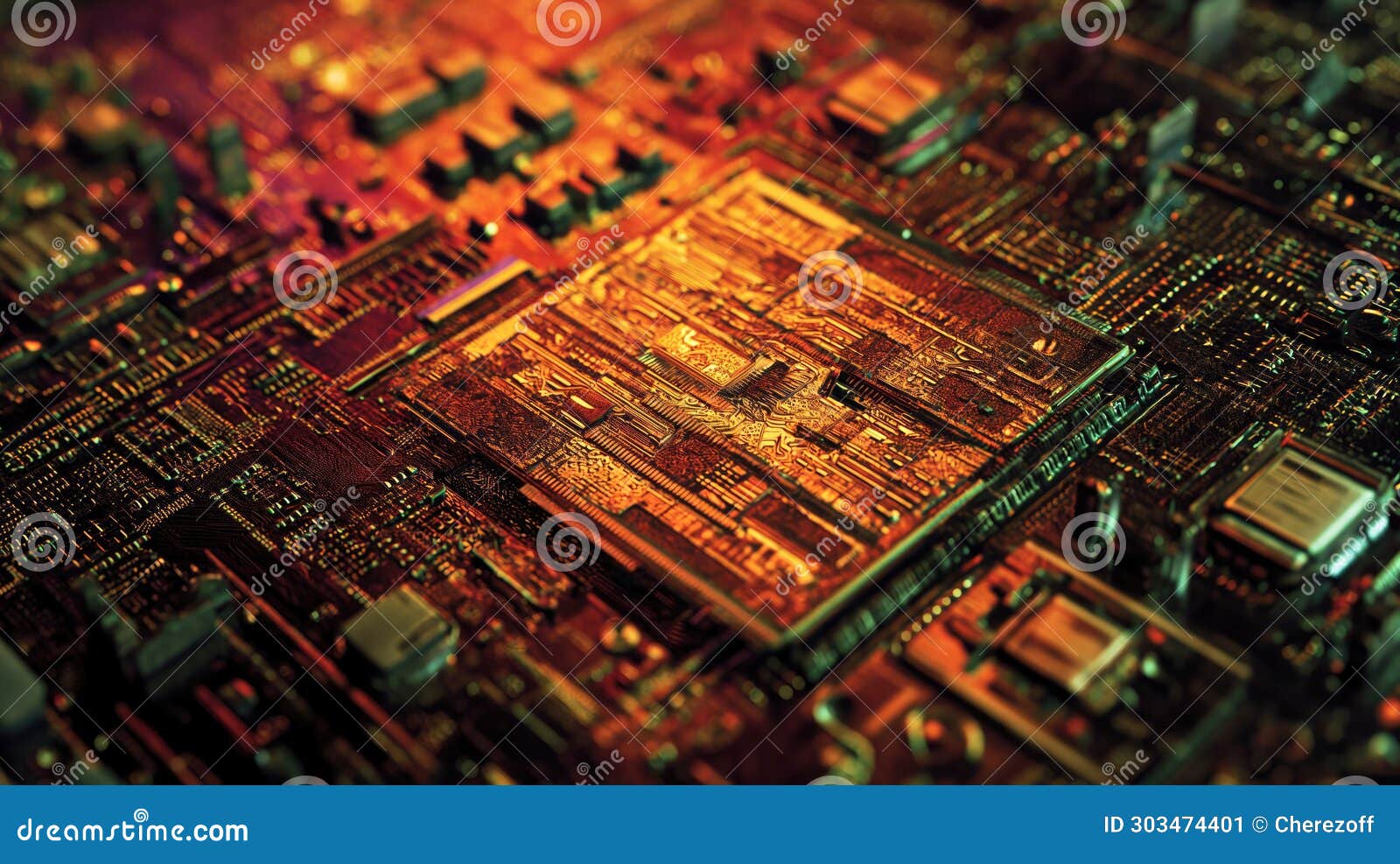 State-of-the-art Microchip on Board Stock Image - Image of microchip ...