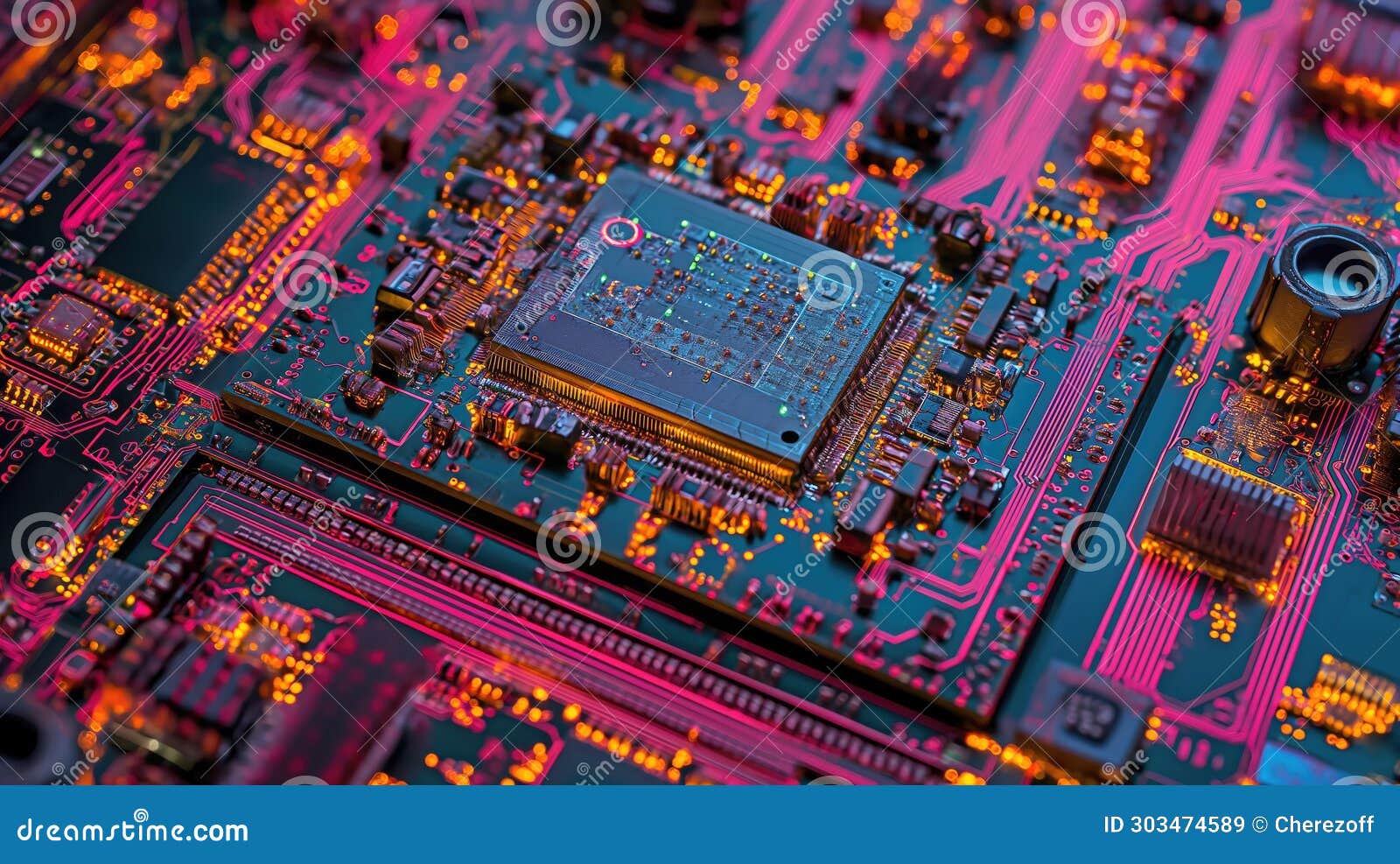 State-of-the-art Microchip on Board Stock Image - Image of conductor ...