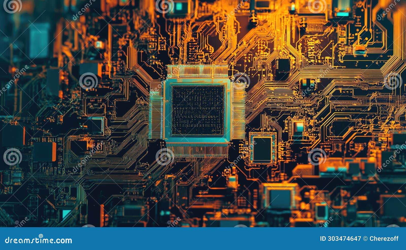 State-of-the-art Microchip on Board Stock Image - Image of microchip ...
