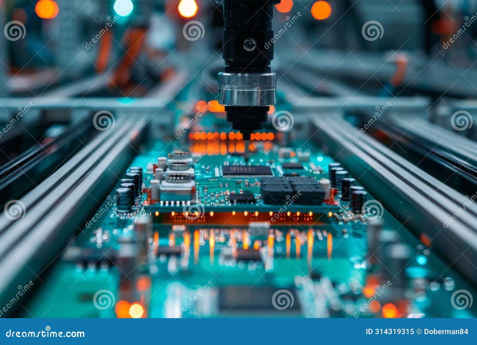 State-of-the-art Motherboard Assembly in Tech Manufacturing Stock Image ...