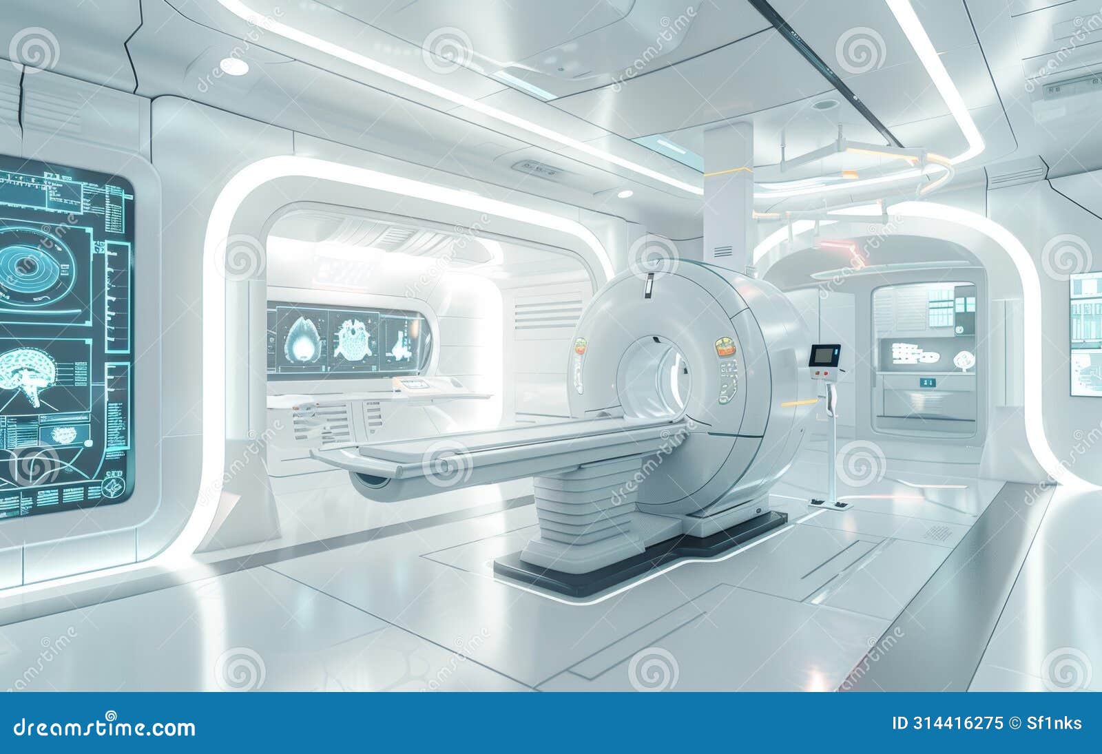 A State-of-the-art MRI Imaging Facility with Glowing Interfaces and a ...