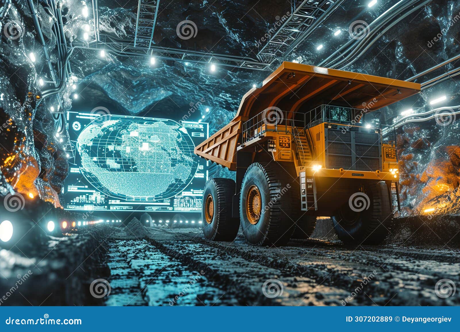 State-of-the-art Sensor Systems in High-tech Mine. Animated AI High ...