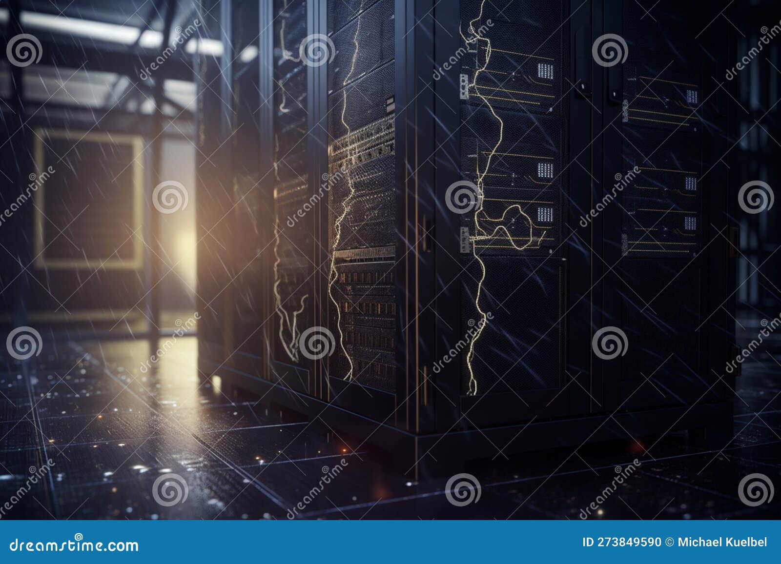 State-of-the-Art Server Room with Rows of High-Tech Servers Stock ...