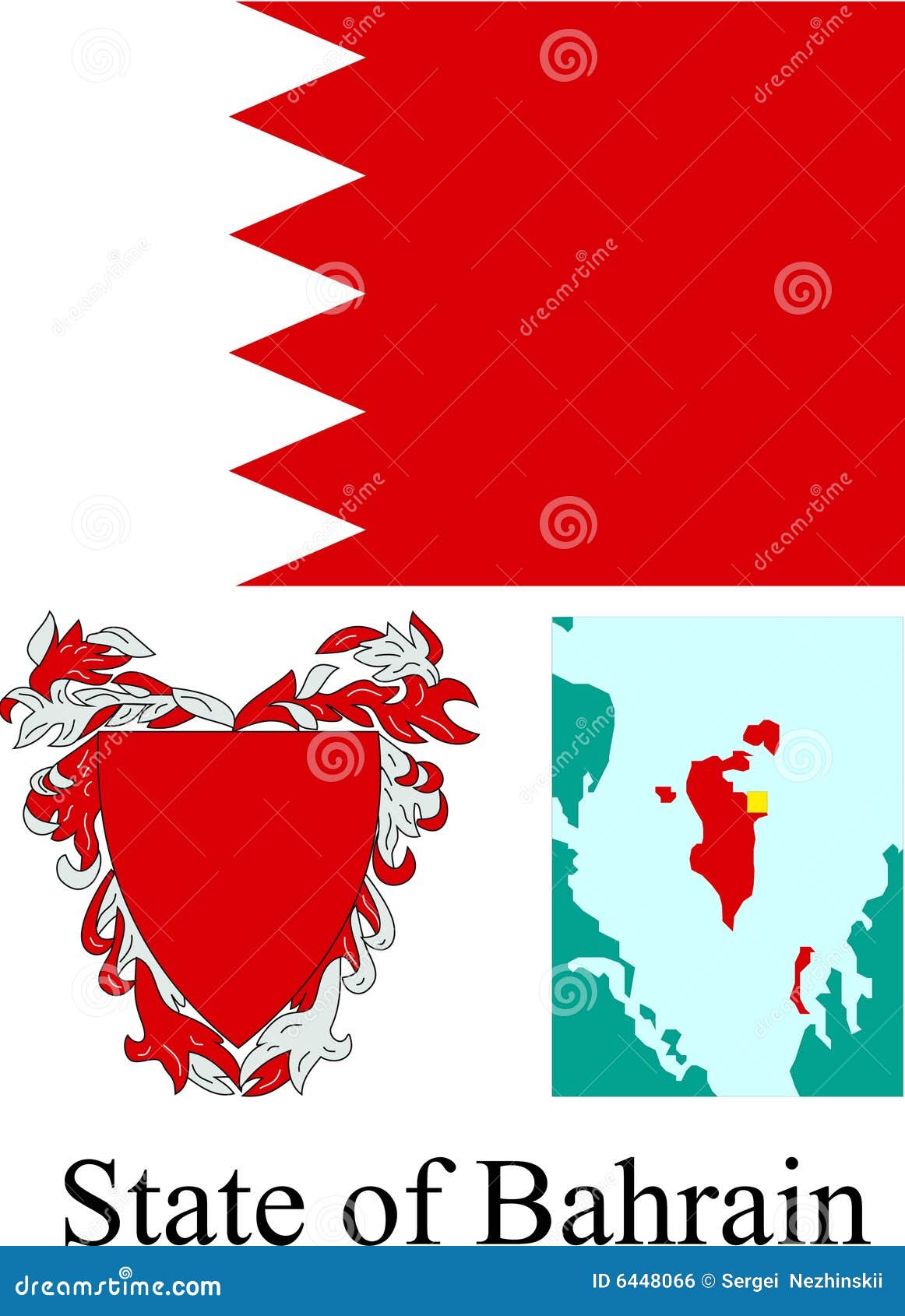State of Bahrain flag stock vector. Illustration of logo - 6448066