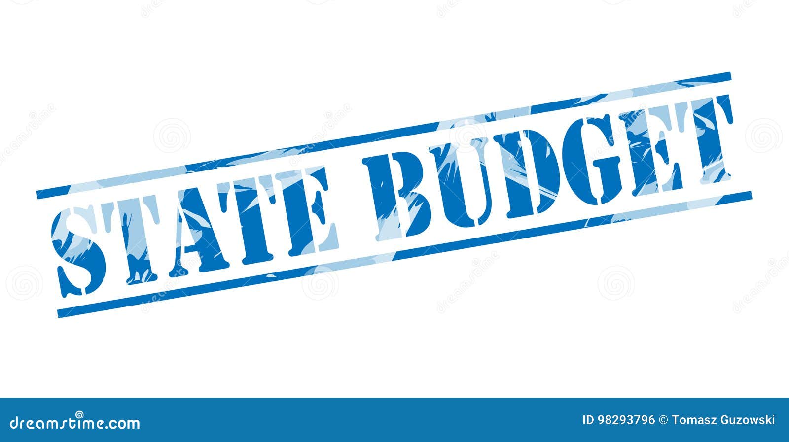 State budget blue stamp stock illustration. Illustration of icon - 98293796