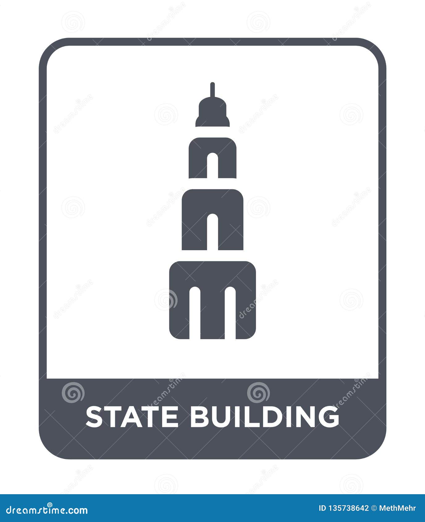 State Building Icon in Trendy Design Style. State Building Icon ...