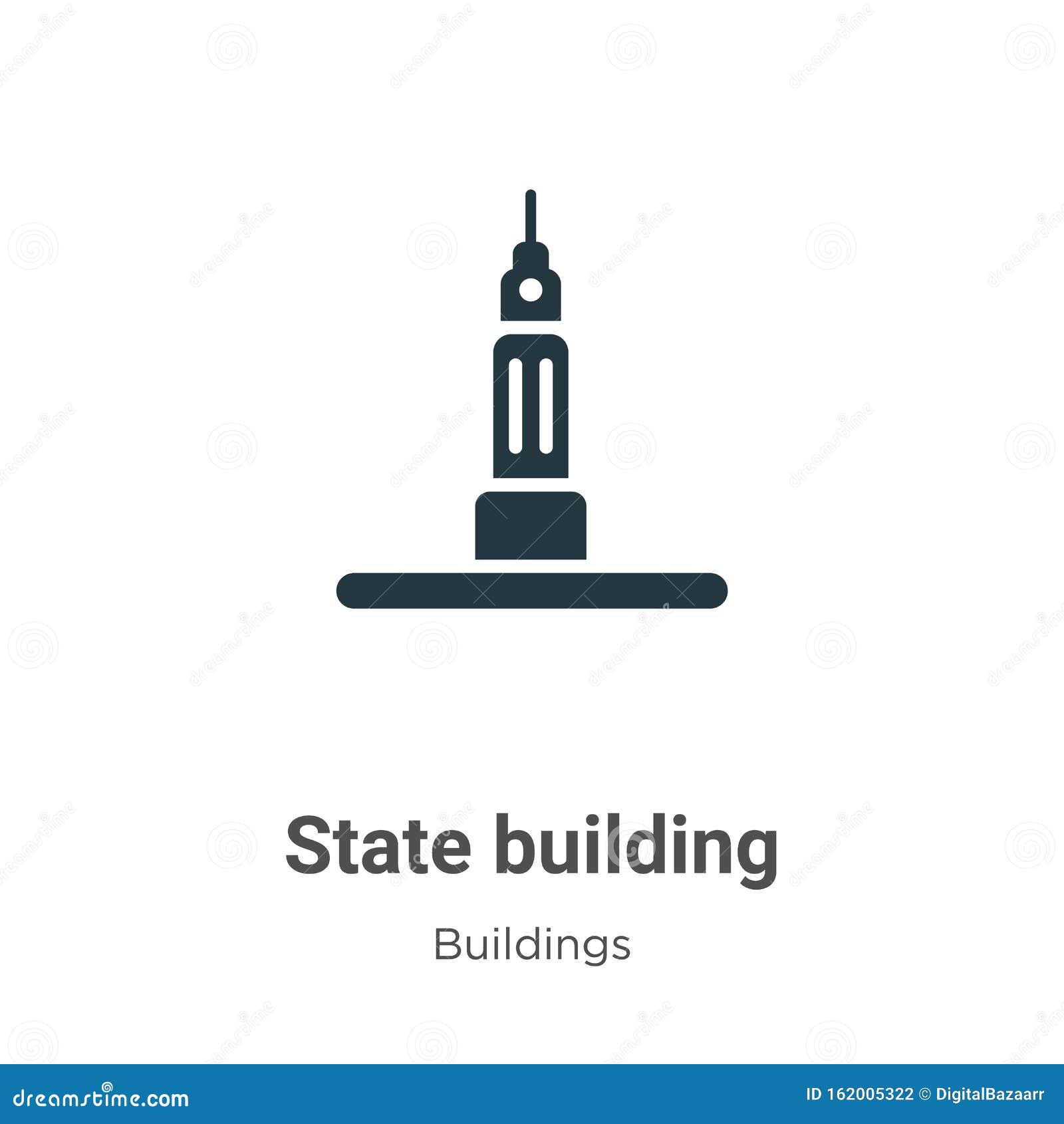 State Building Vector Icon on White Background. Flat Vector State ...