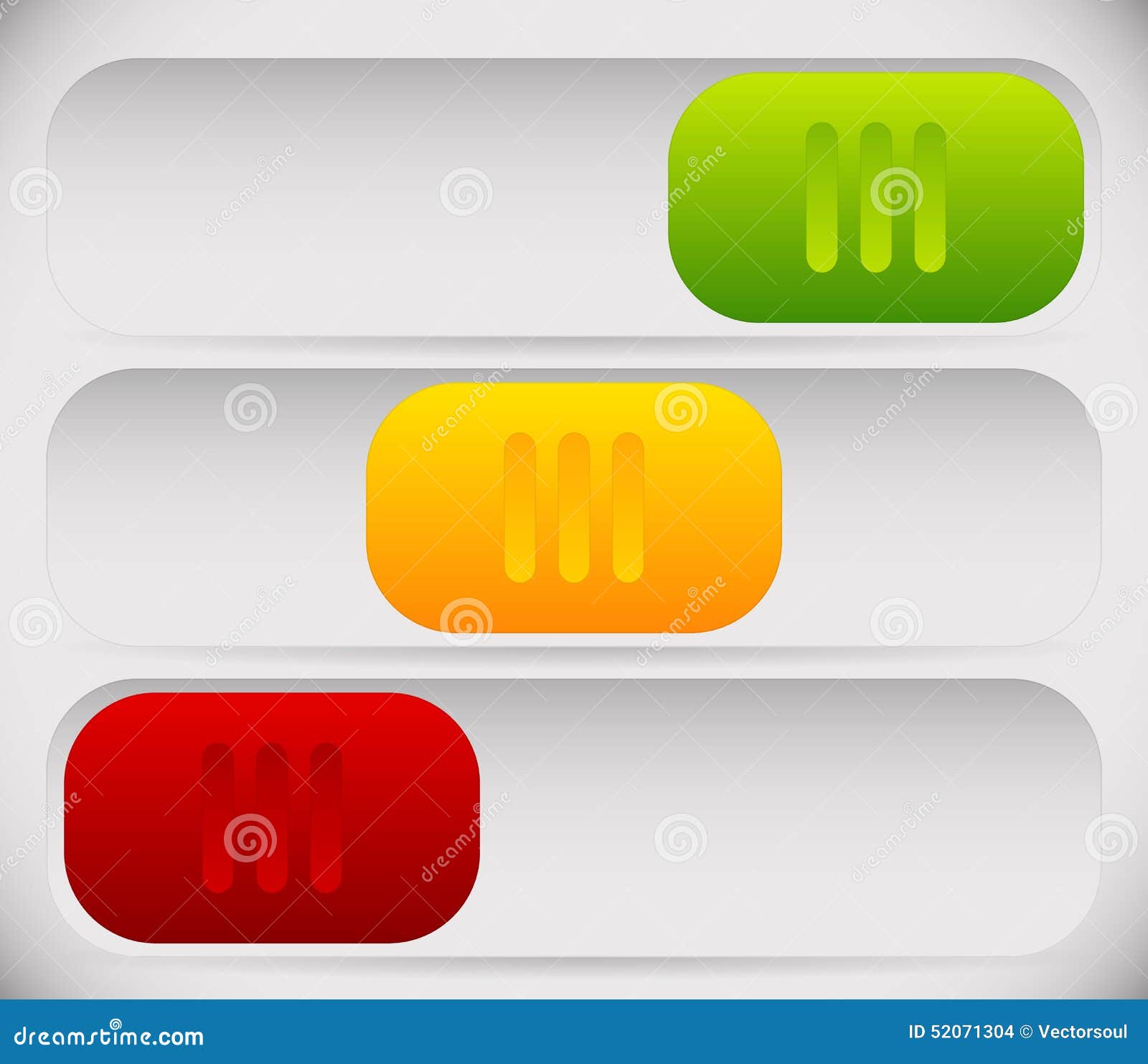 3 State Button Template stock vector. Illustration of element - 52071304