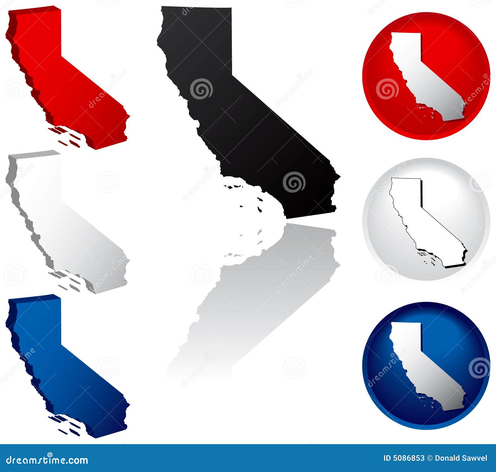 State of California Icons stock vector. Illustration of button - 5086853