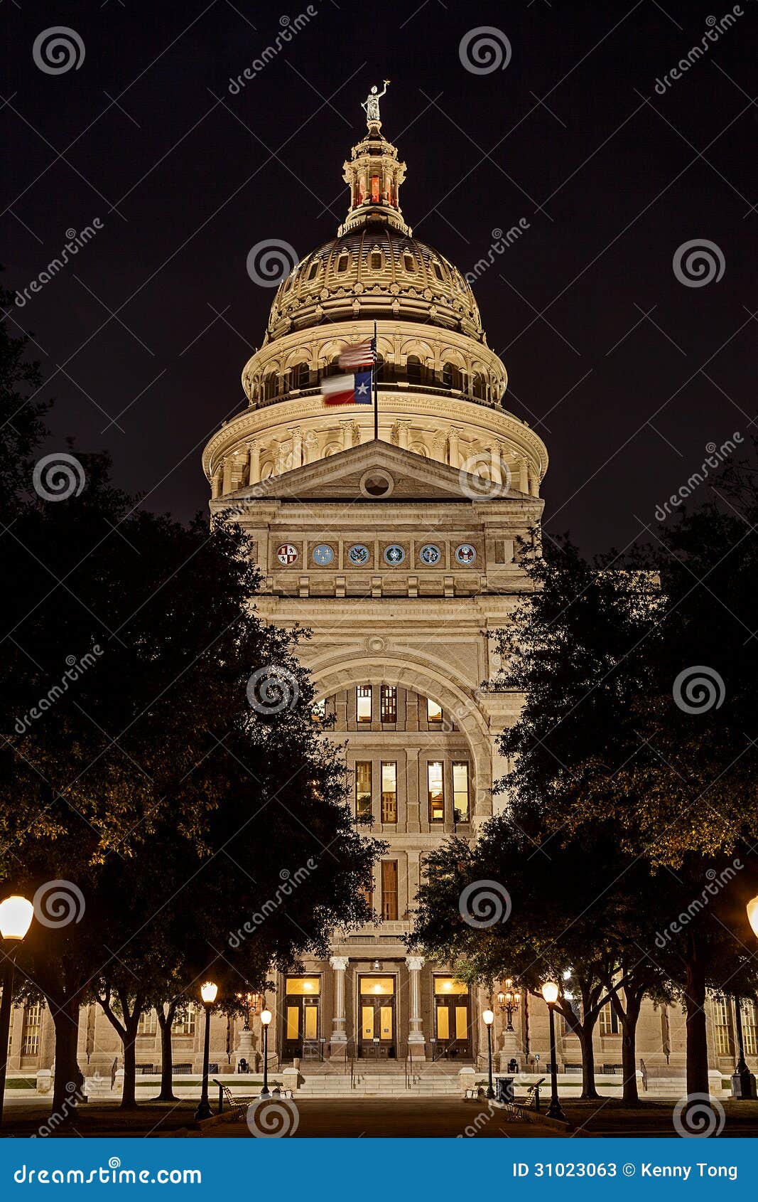 State Capital of Texas at Night Stock Image - Image of downtown ...