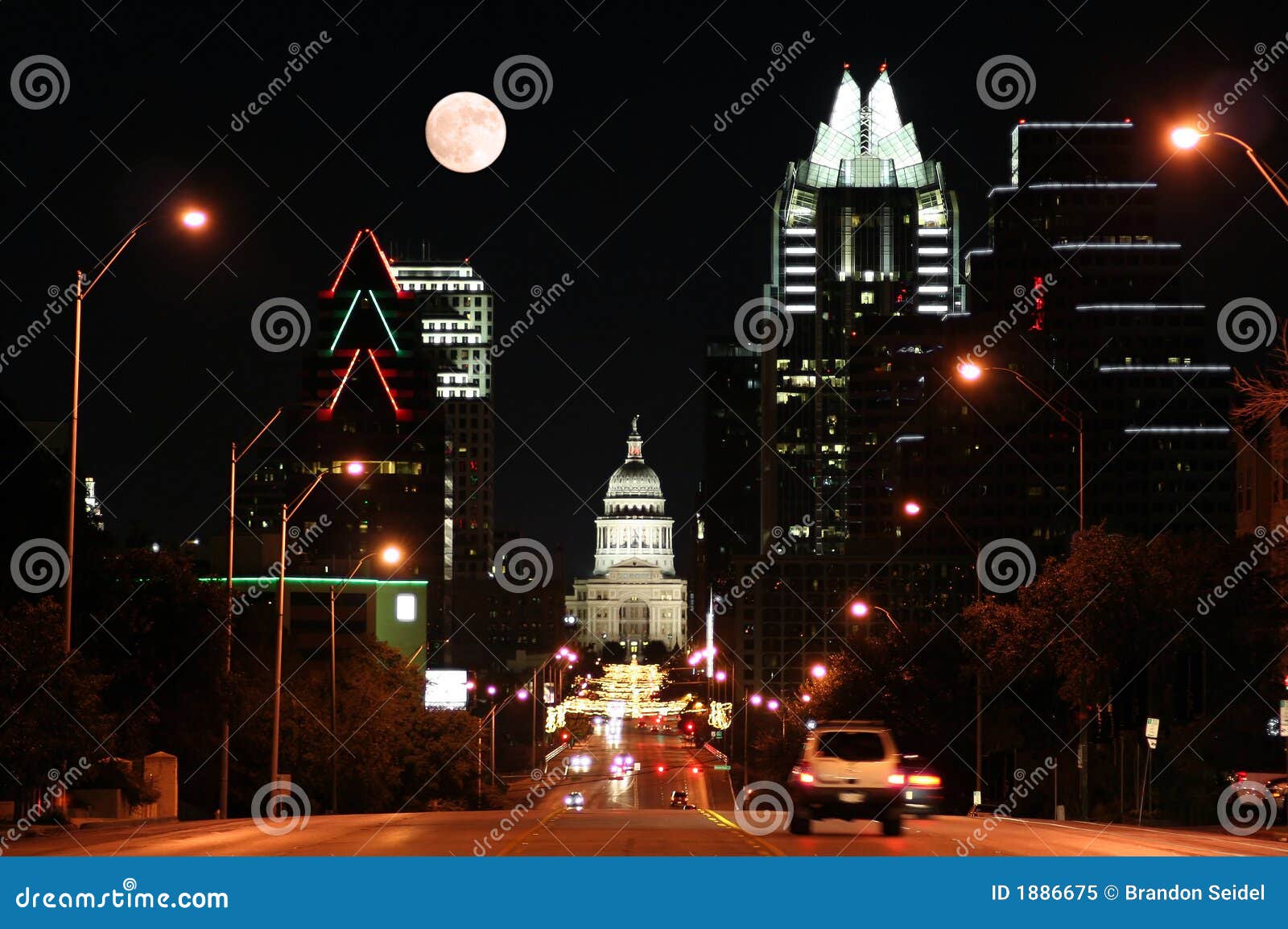 State Capitol Building at Night in Downtown Austin, Texas Stock Image ...